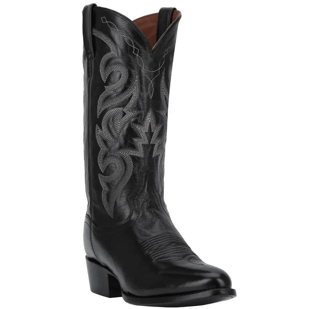 Dan Post Milwaukee Men's Black Leather Round Toe Cowboy Boot DP2110R ...