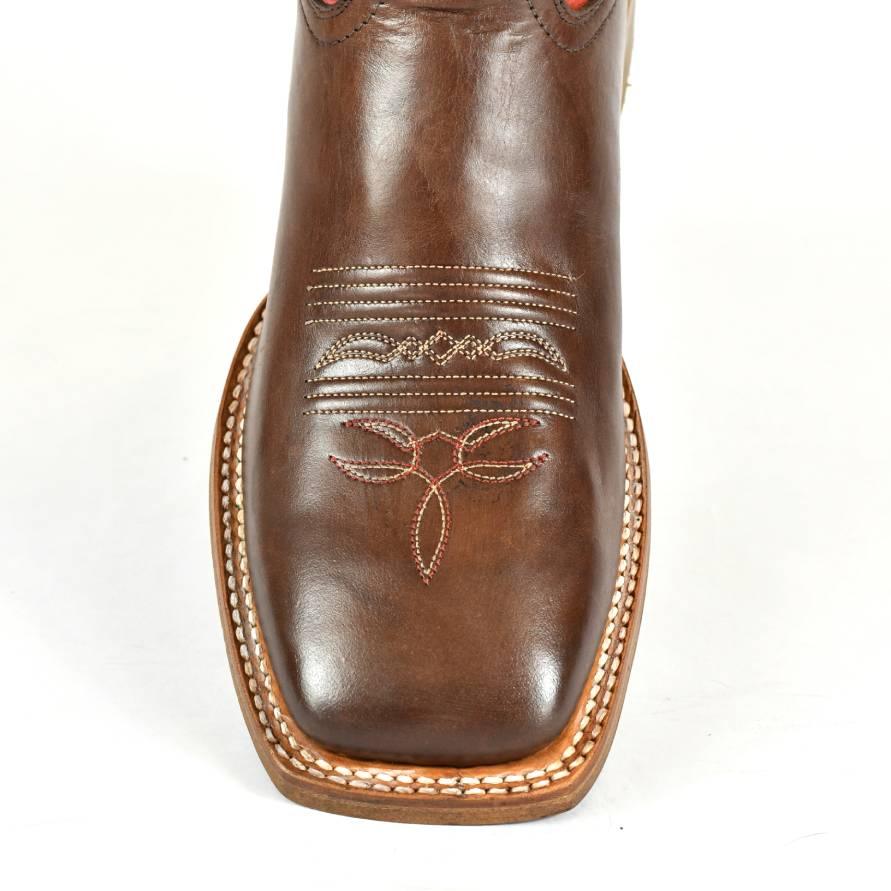 Dan Post Square Toe Dress Cowboy Boot-Brown Leather Roper 4-131-1 ...