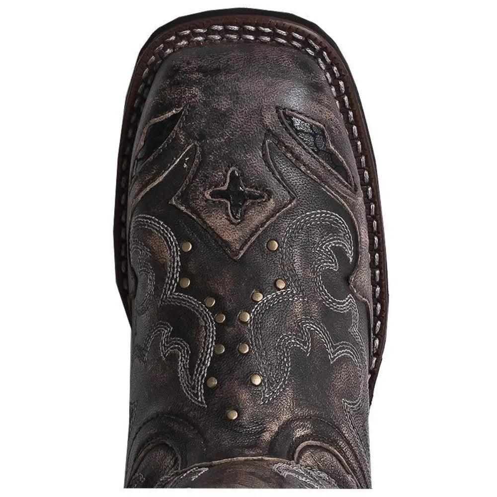 Laredo Spellbound Square Toe Black-Tan Leather Western Boot 5660 ...